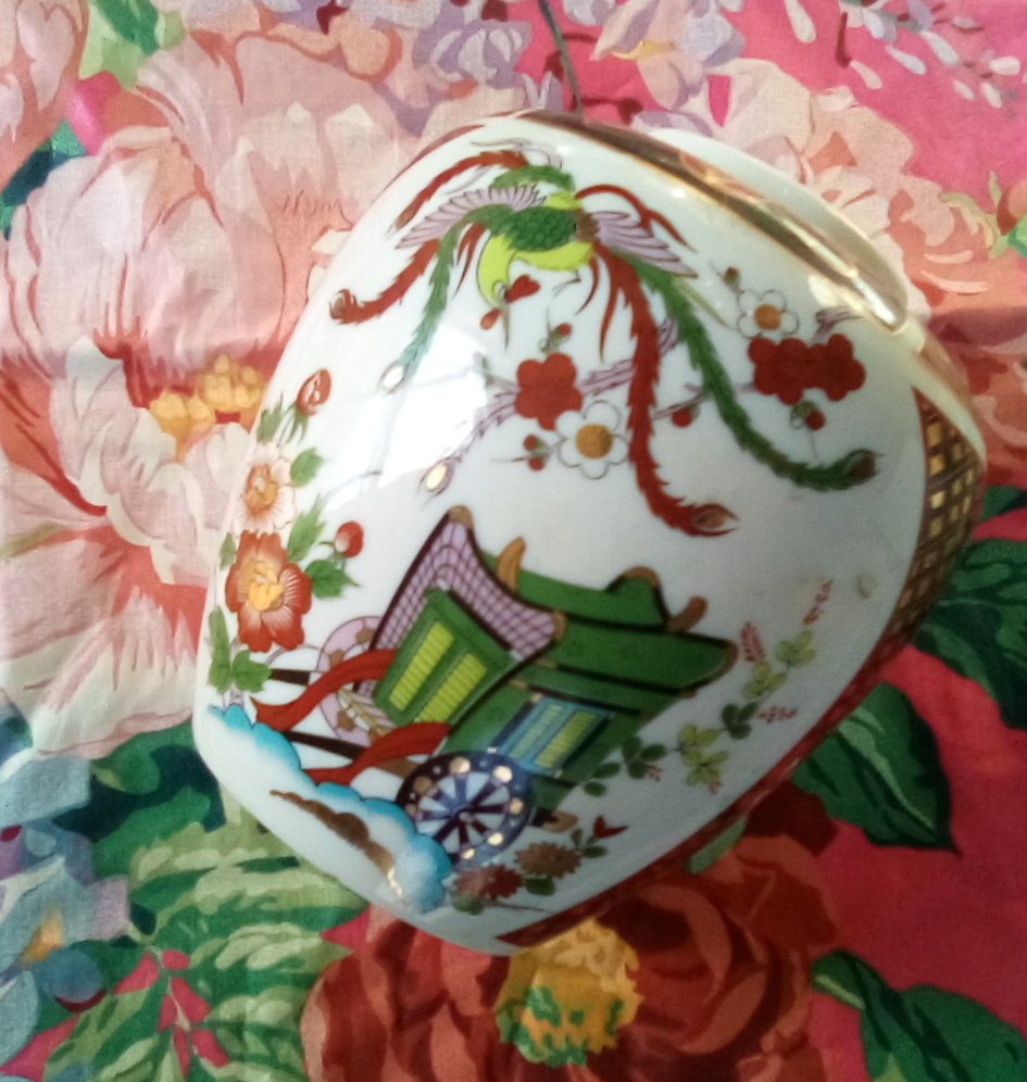 Chinoiserie Ginger Jar Vase - Etsy