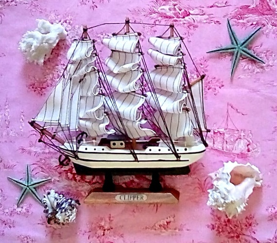 Wood Model Ship Three Masted Sailing Ship | Etsy