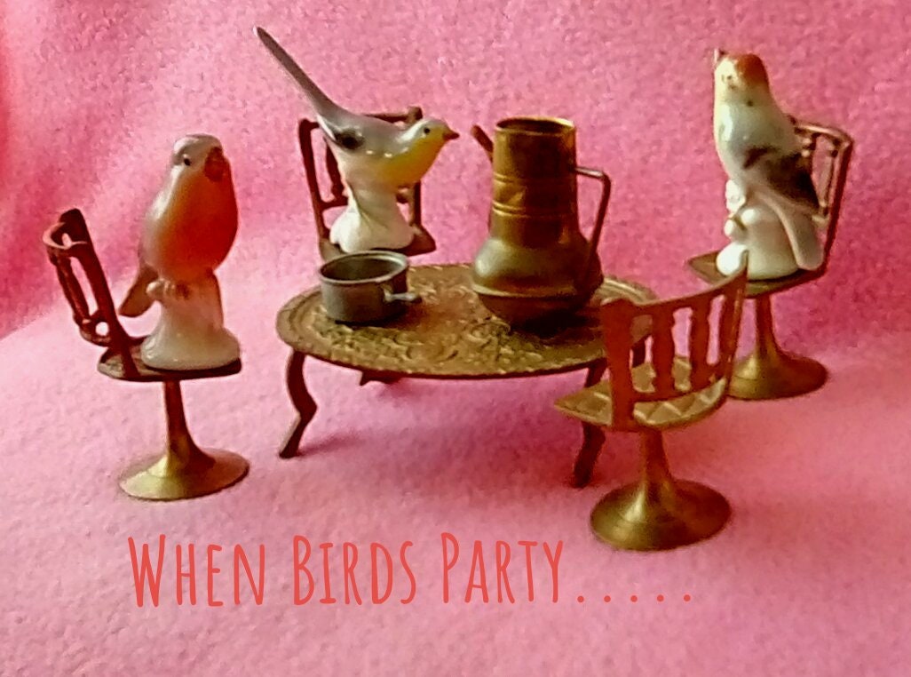 Brass Doll House Table With Four Chairs - Etsy