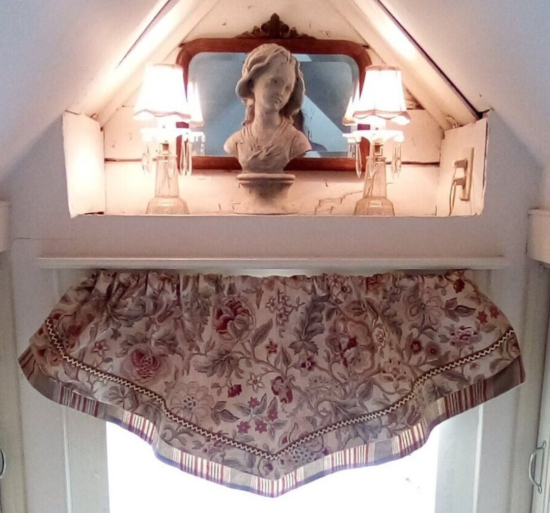 Jacobean Floral Vintage Window Valance - Etsy