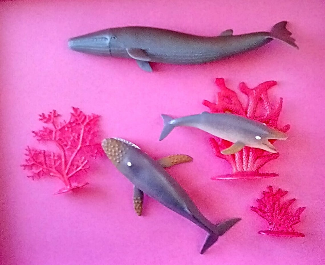 Plastic Whale Figures Three Plastic Whales Plastic Toy - Etsy