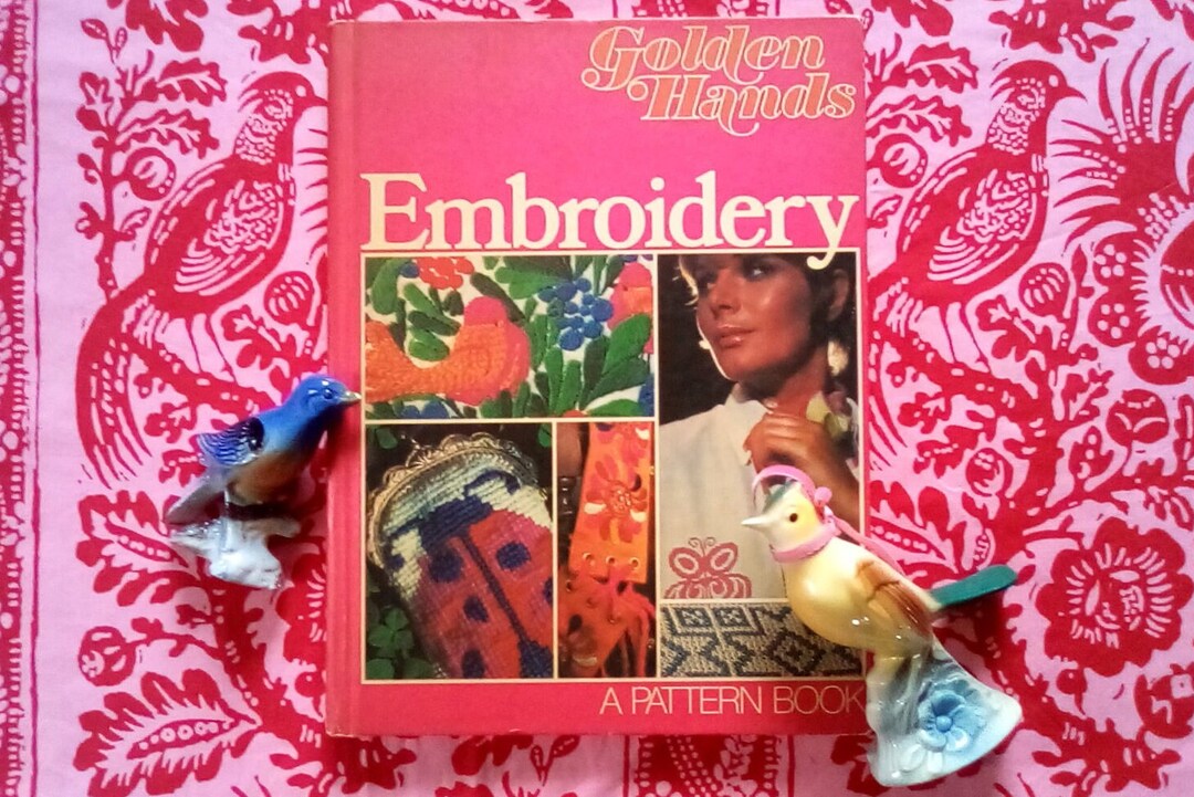 Vintage Golden Hands Embroidery 1970's Book, Embroidery Design Pattern ...