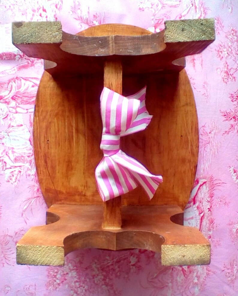 Pink Puppy Wooden Stool for Children Decoupage Stool | Etsy
