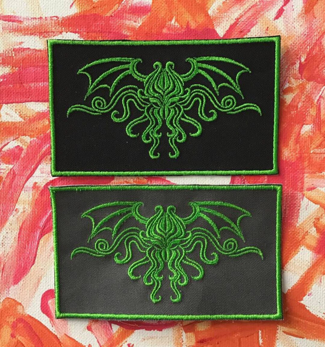 H.P. Lovecraft Patch, Cthulhu Embroidered Patch 2, Octopus, Cthulhu ...