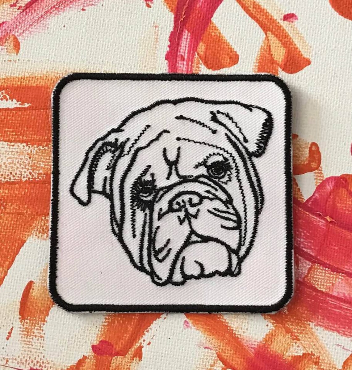Bulldog Patch Bulldog Applique Dog Patch Dog Badge - Etsy