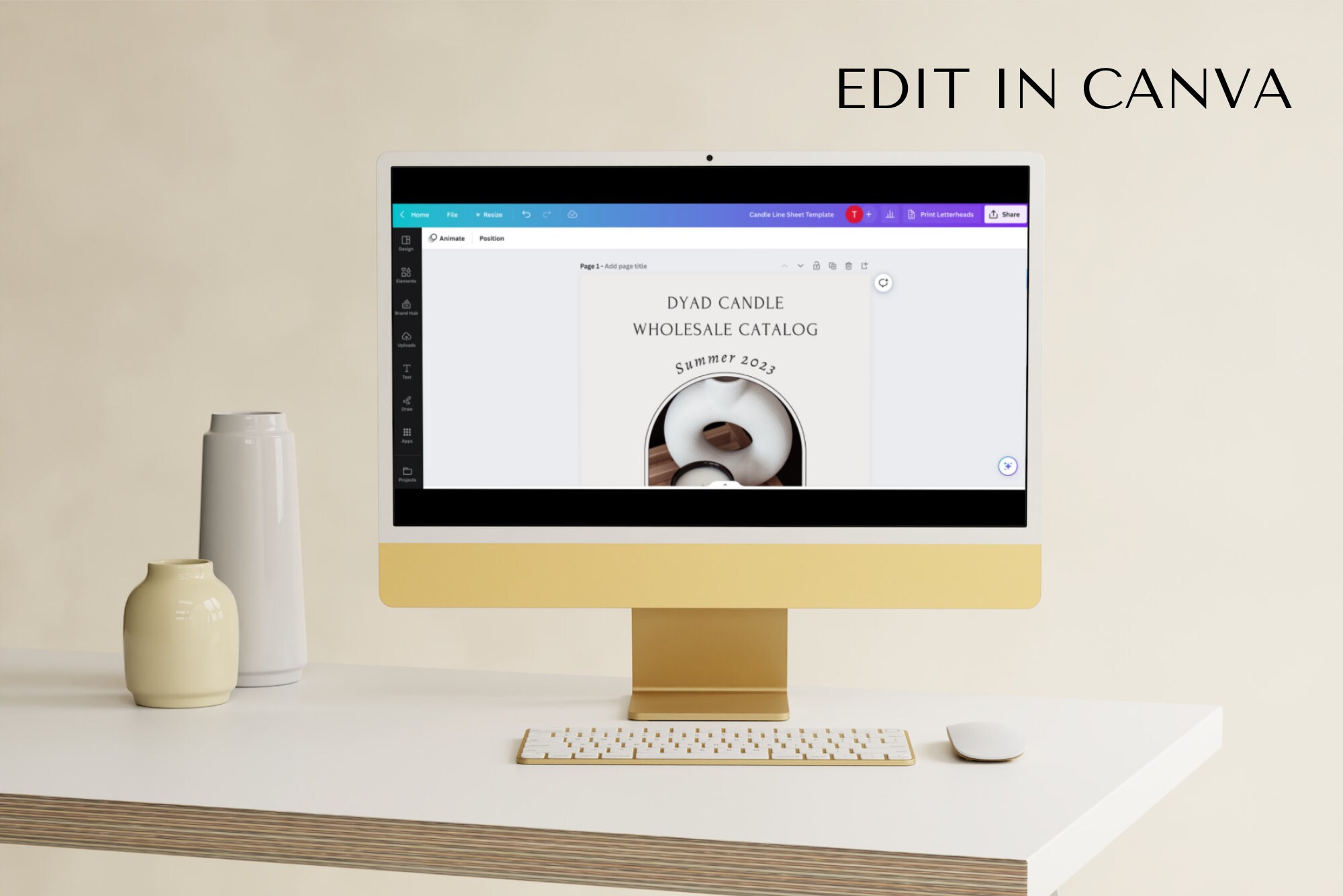 Minimalist Candle Line Sheet Template DIGITAL DOWNLOAD Editable CANVA ...