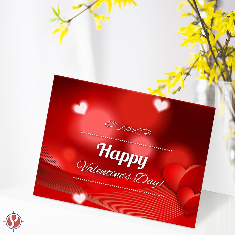 Happy Valentines Day Greeting Cards & Envelopes Romantic Border Love ...