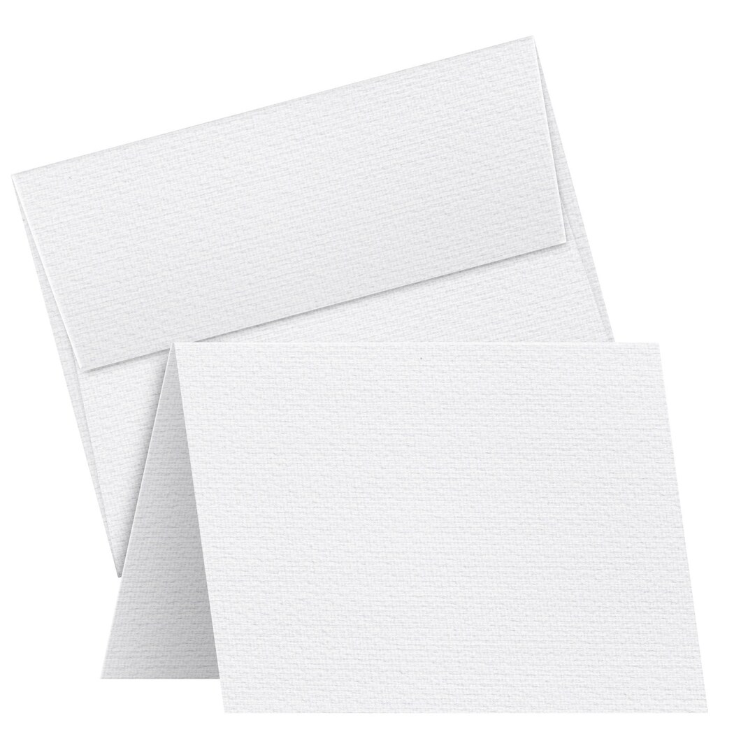 Linen Textured Greeting Cards Set Blank White Cards & - Etsy