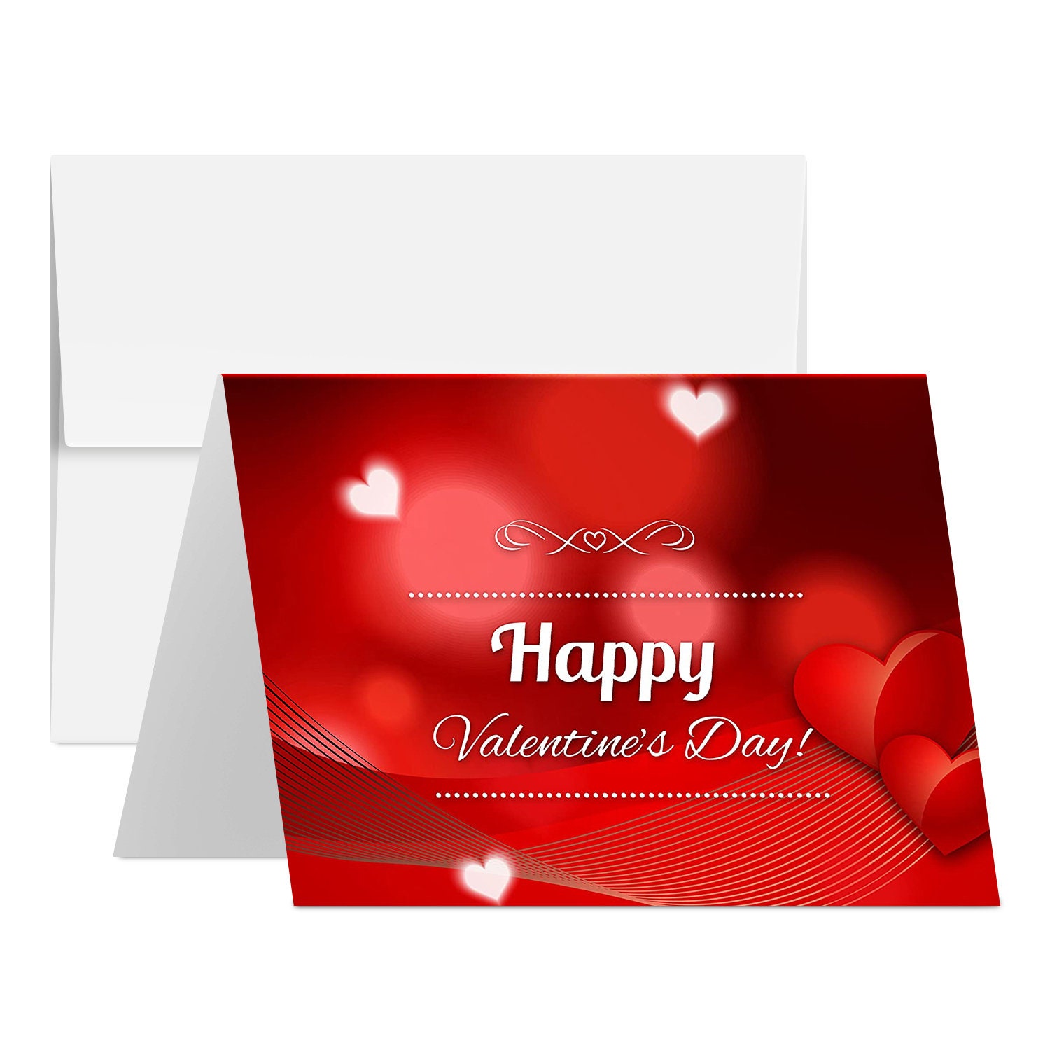 Happy Valentines Day Greeting Cards & Envelopes Romantic Border Love ...