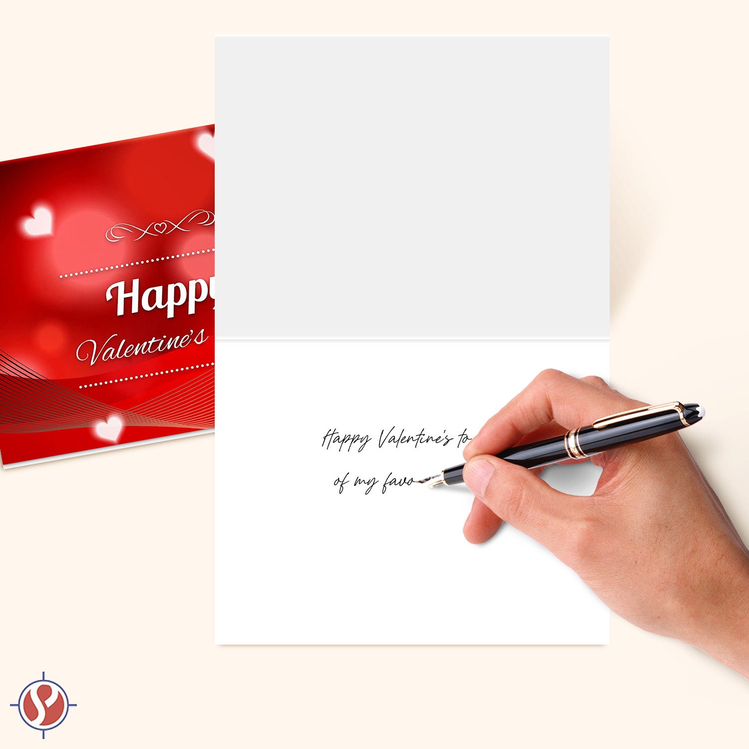 Happy Valentines Day Greeting Cards & Envelopes Romantic Border Love ...