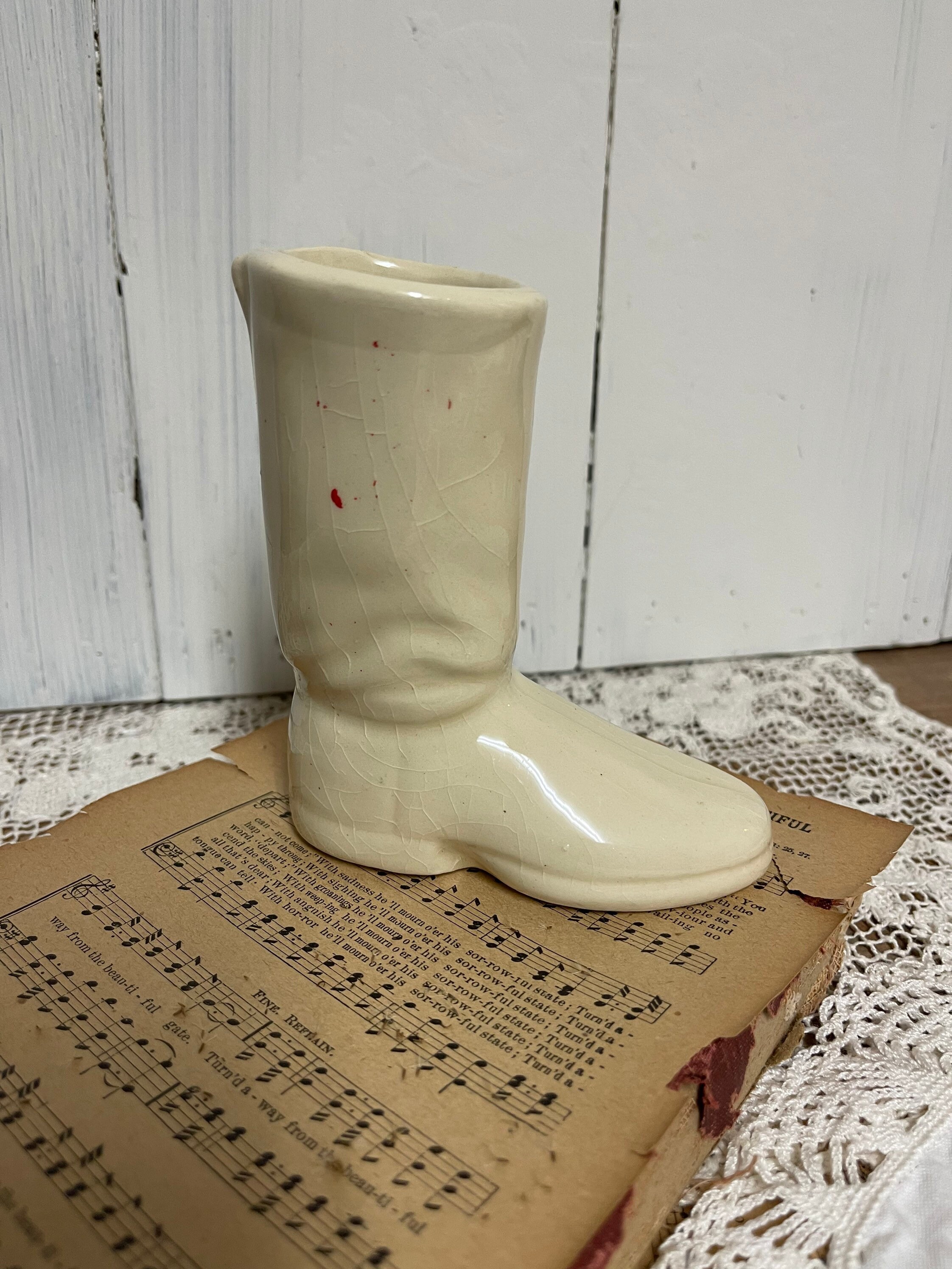 Vintage Cream Colored Mccoy Boot/ Vintage Boot/ Collectible - Etsy