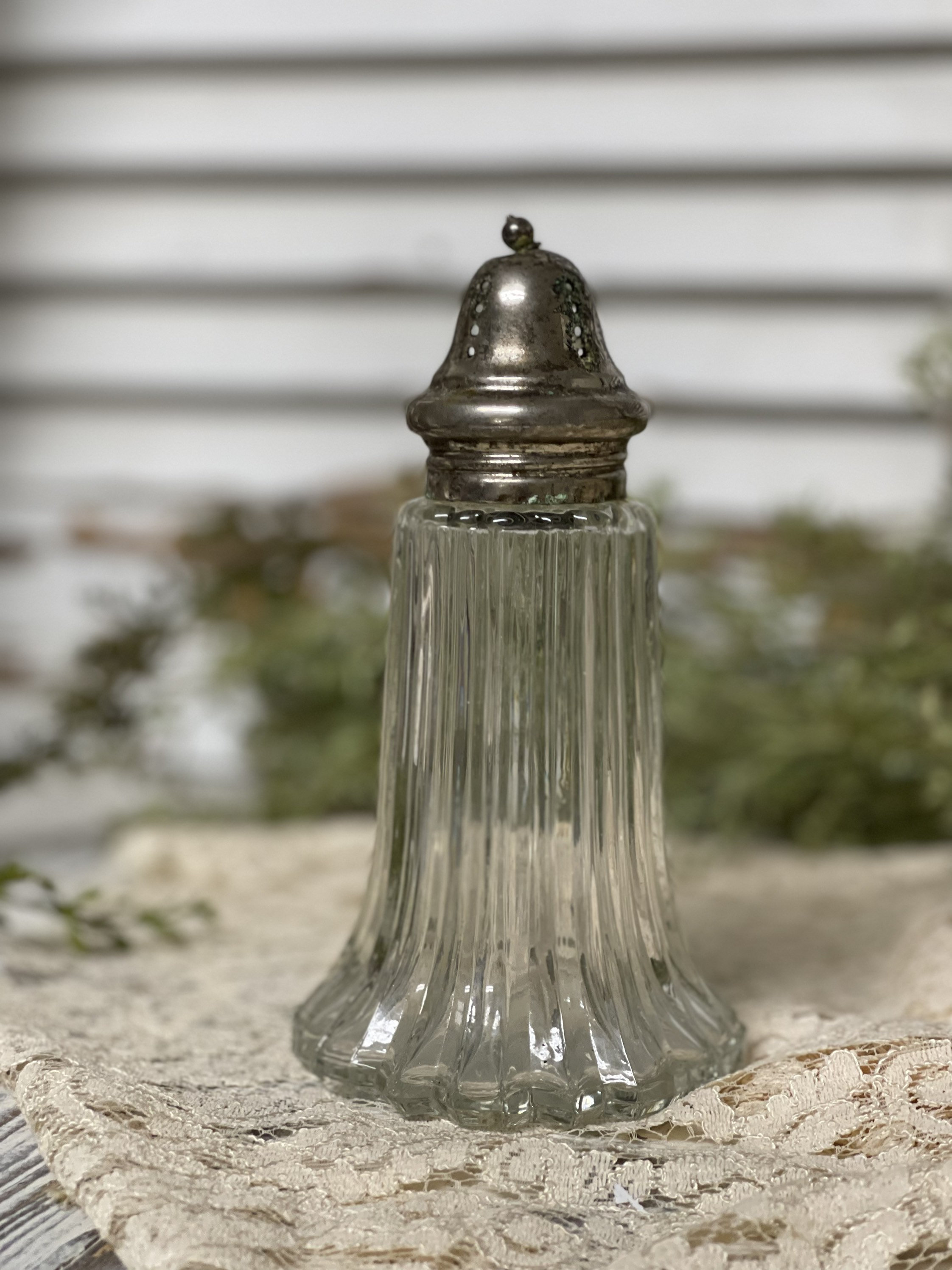 Vintage Salt Shaker/ Crystal/ Silver/ Tarnished/ Hat Pin - Etsy