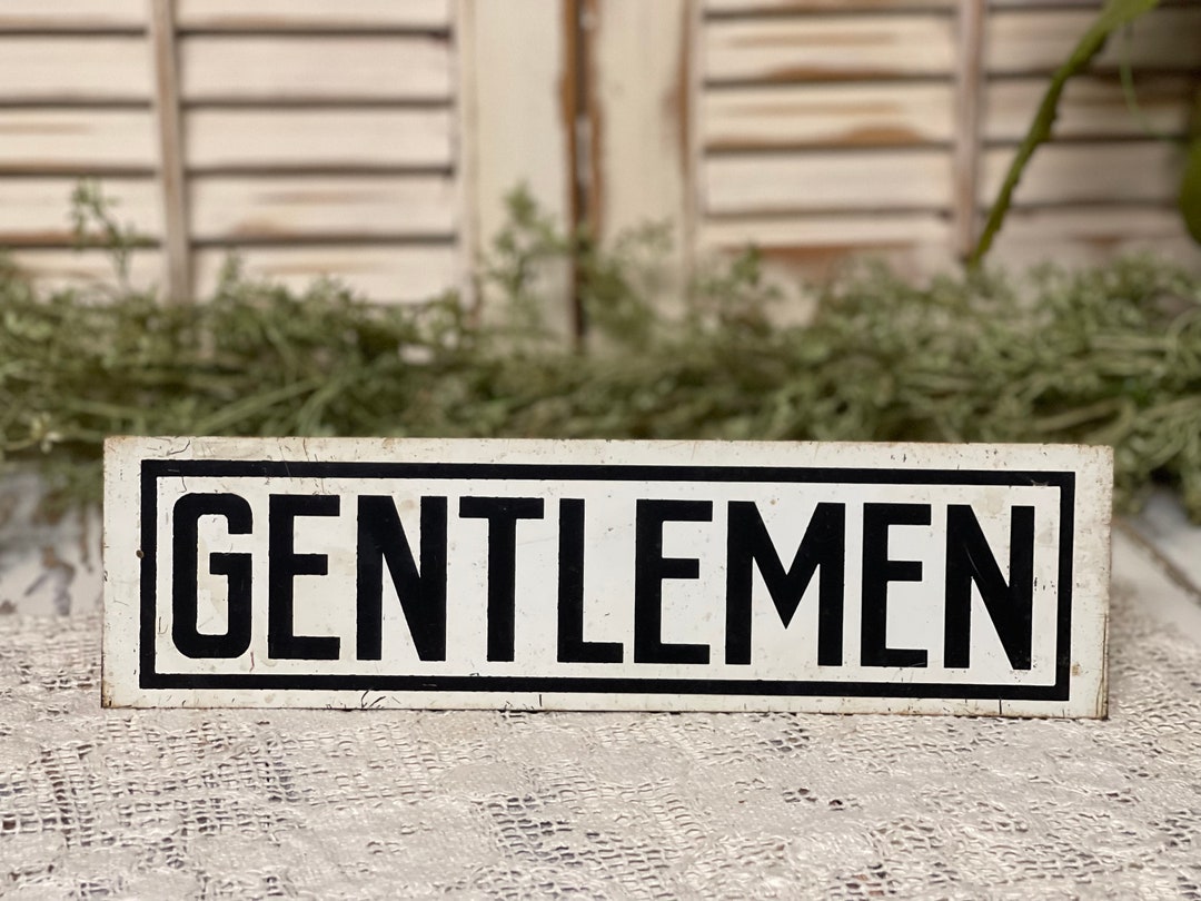 Vintage Metal Sign/ Gentleman/ Gentlemans/ Bar/ Bathroom/ Powder Room ...