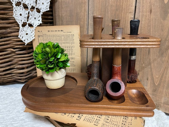 Vintage Tobacco Pipe Holding Tray With Pipes/ Office Decor/ - Etsy