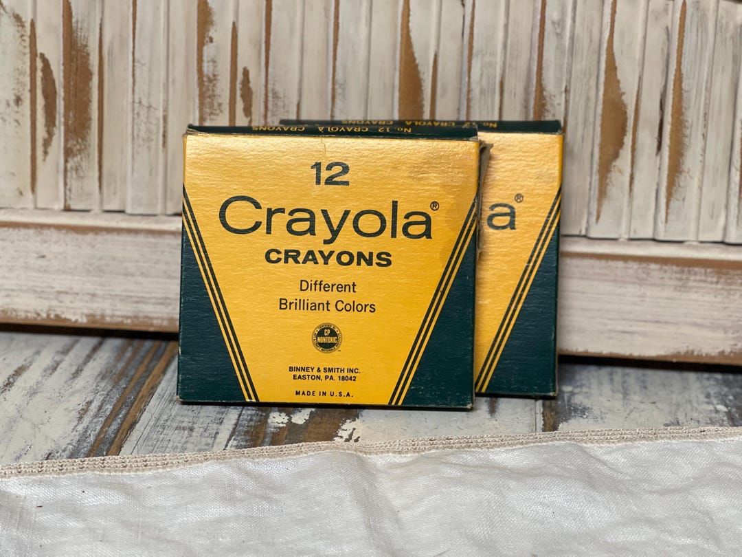 Vintage Crayon Box/ Crayons/ Crayola/ Cardboard Box/ Advertising/ Art ...