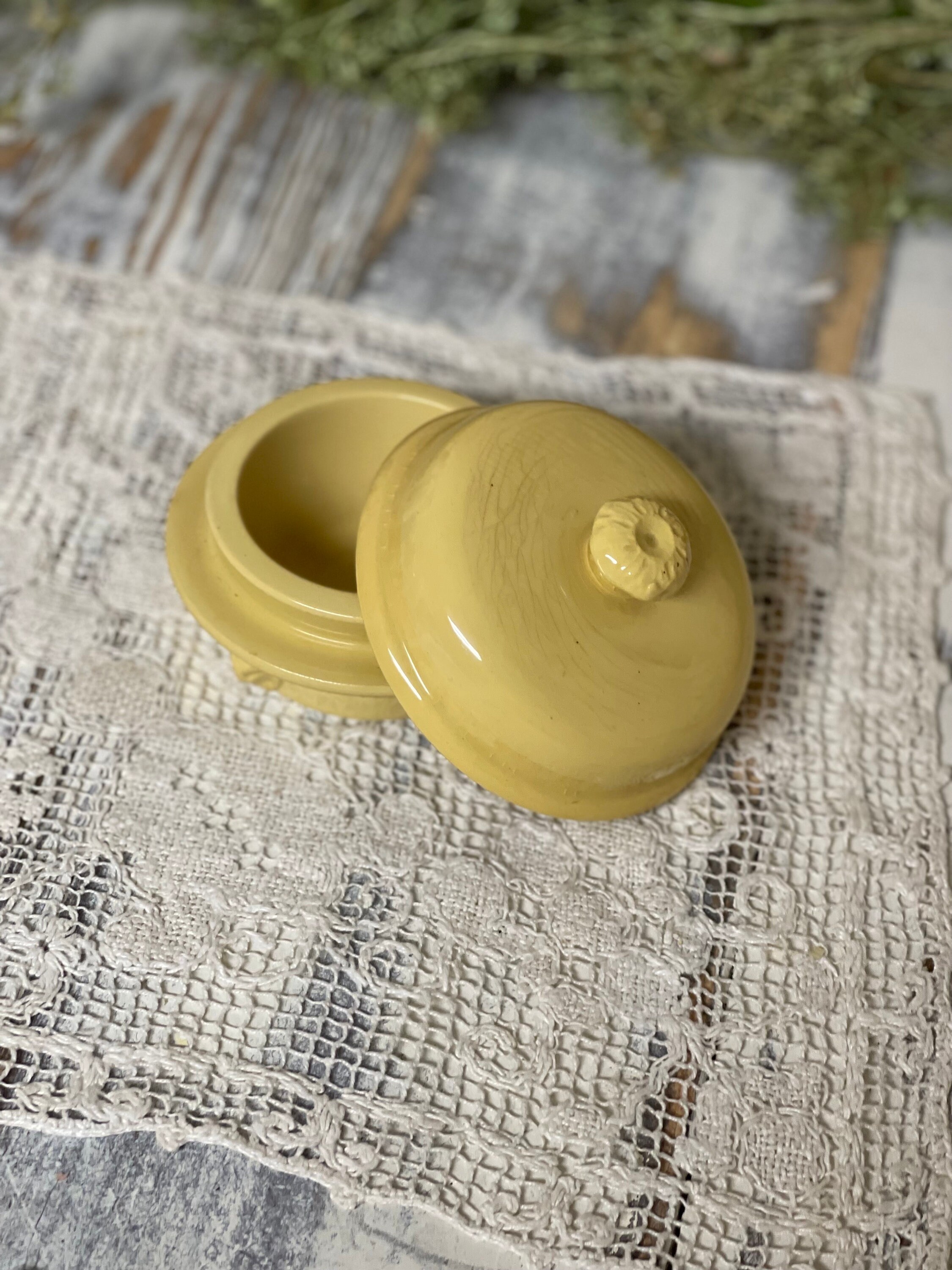 Vintage Jar/ Lion Heads/ Mustard Jar/ Condiment Jar/ Butter Dish/ France / Simplex/ Ironstone ...