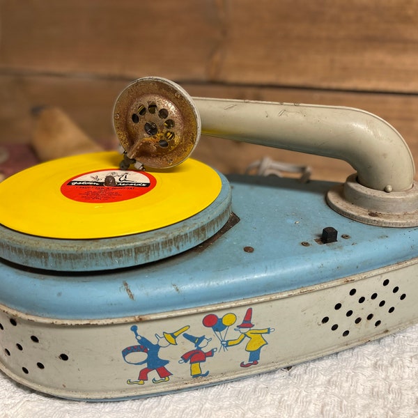 Record Player Tin Toy - Etsy