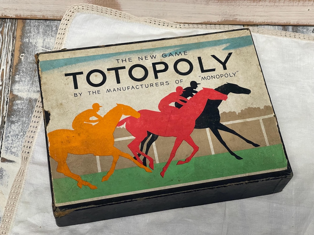 Totopoly Game/ Vintage Board Game/ Old/ Horse Race/ Horses/ Monopoly ...