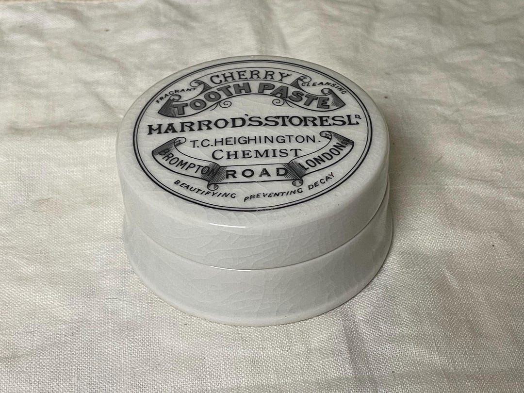 Antique Cherry Toothpaste Lidded Pot/ London Pharmacy Jar/ Advertising ...