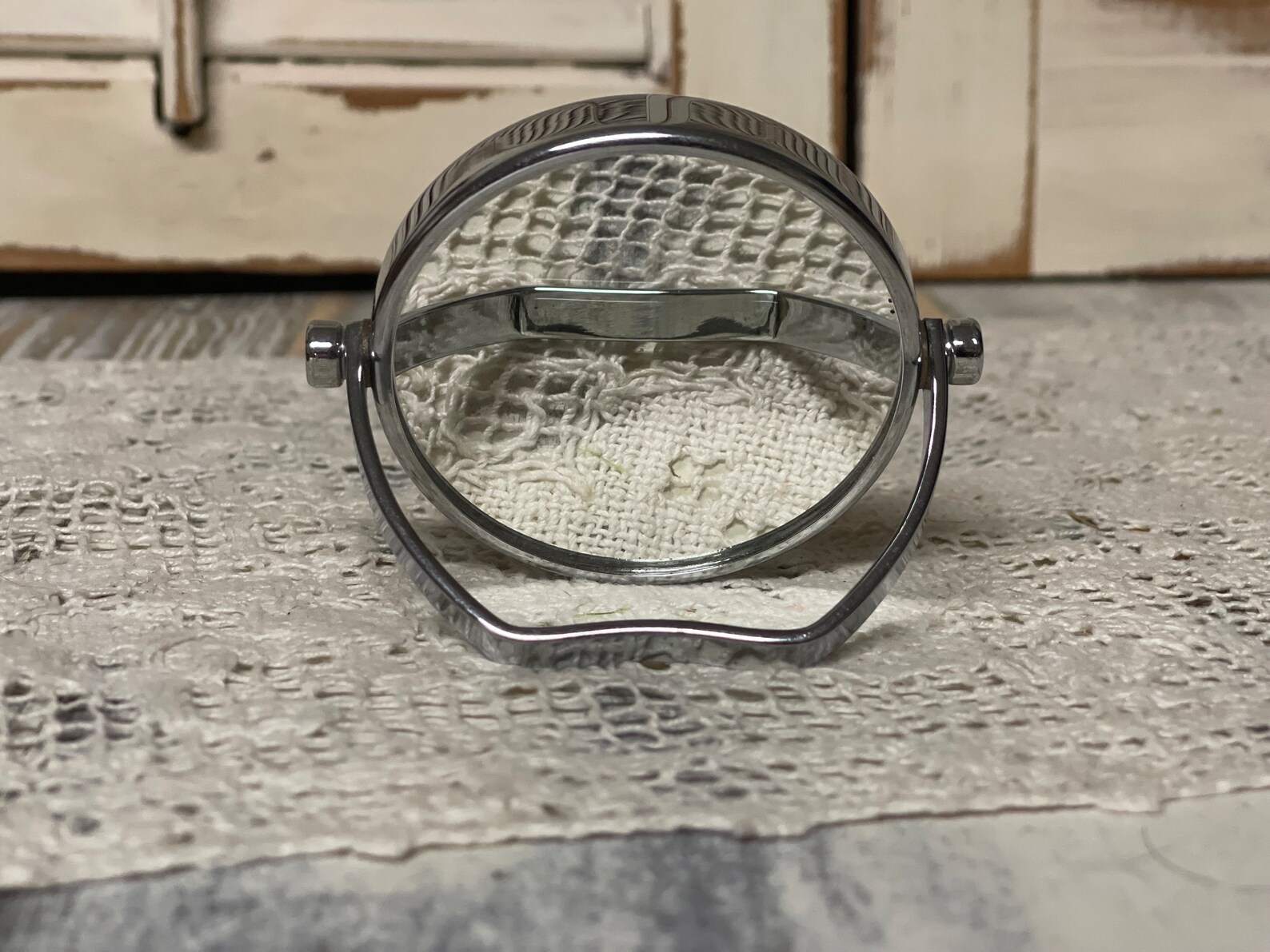 Small Hand Mirror/ Round/ Magnifying/ Double Sided/ Bathroom Decor ...