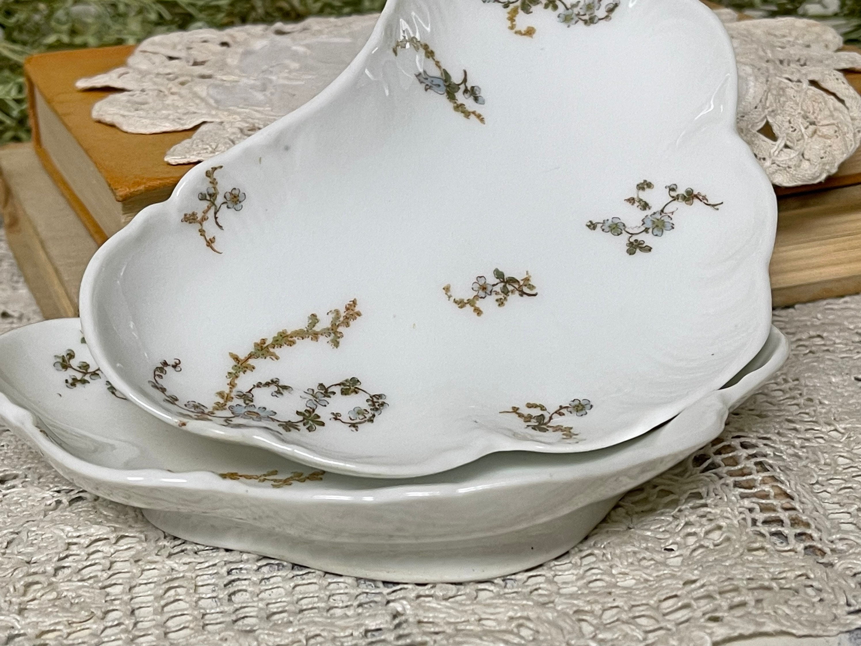 Vintage Bone Dish / Set of 2/ Made in France/ China/ Ironstone/ Floral ...