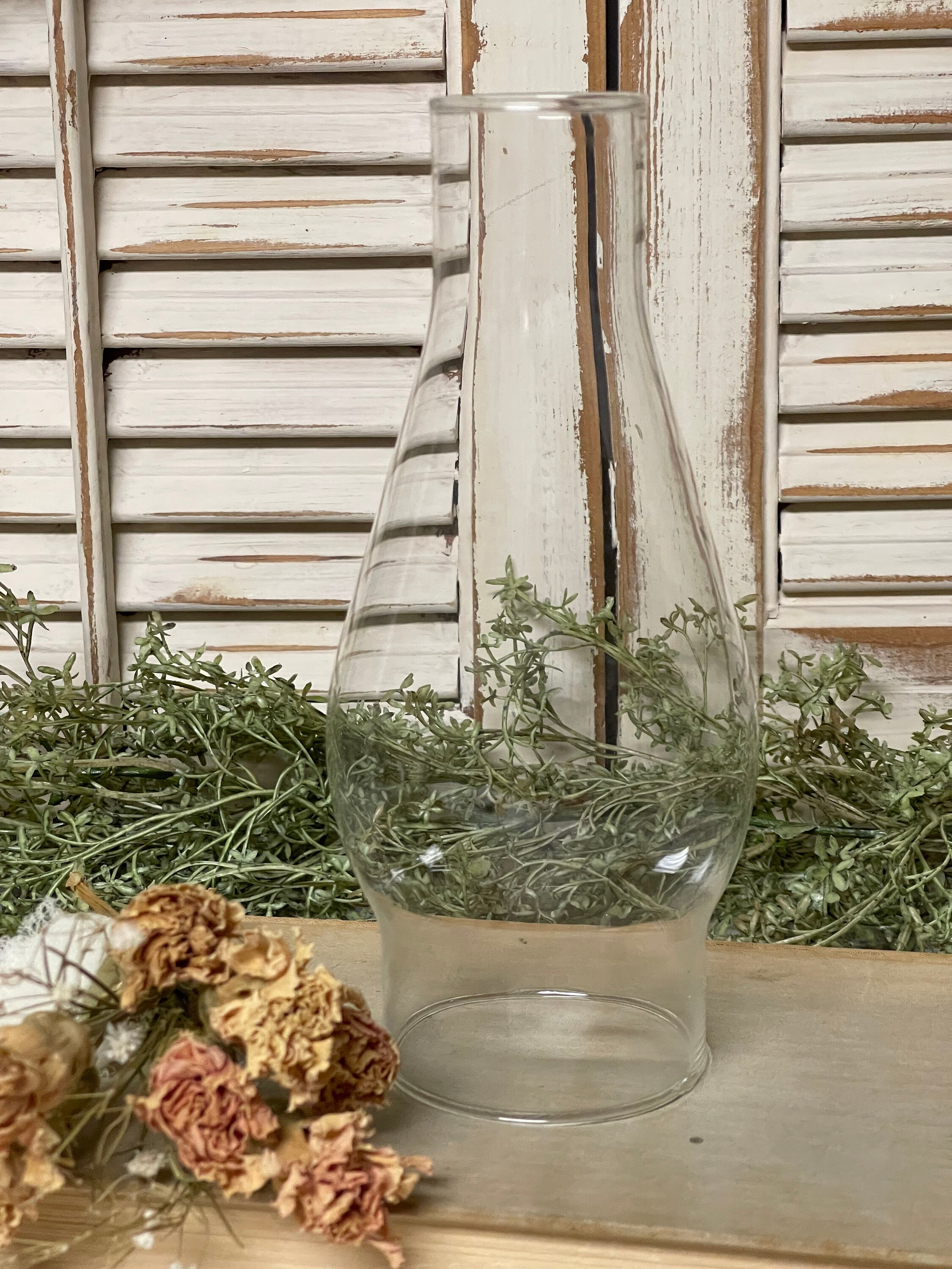Oil Lamp Chimney/ Clear Glass/ Large/ Vintage/ Oil Lamp/ Retro/ Antique ...