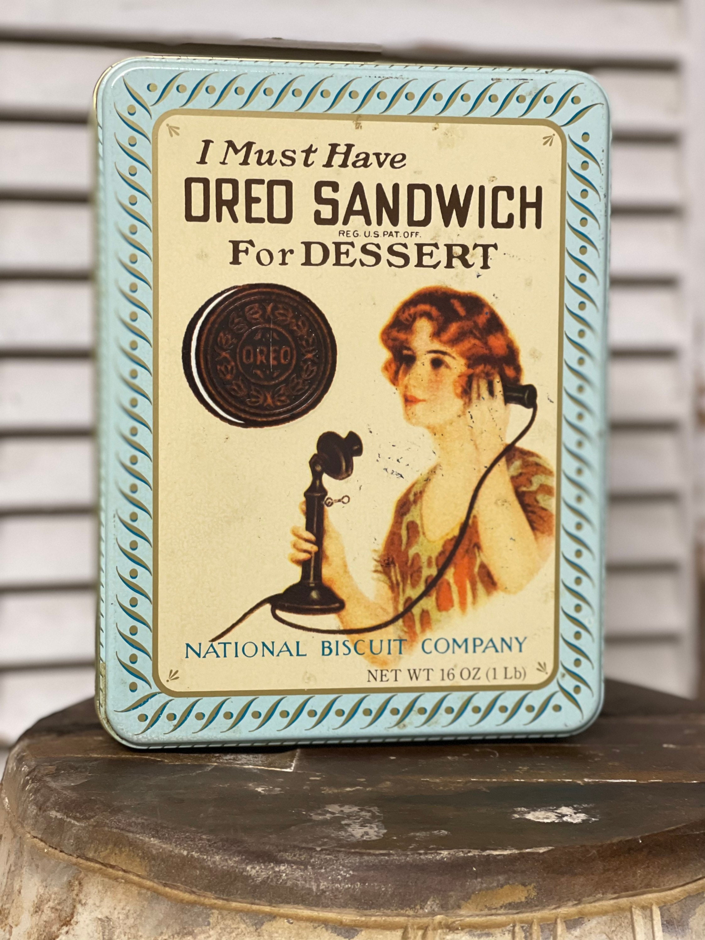 Vintage Oreo Tin/ Cookie Box/ Blue/ Oreos/ Kitchen/ Vintage - Etsy