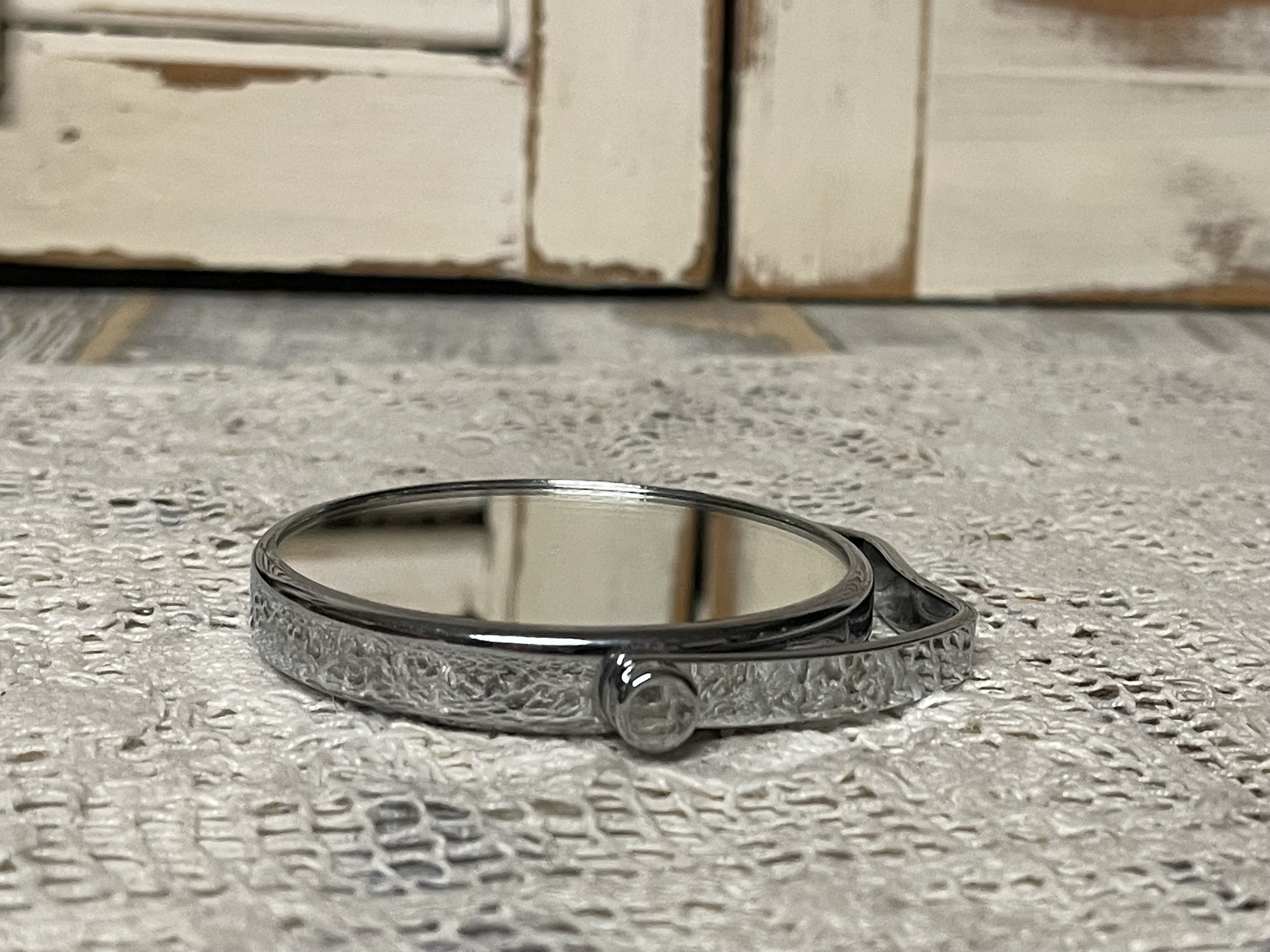 Small Hand Mirror/ Round/ Magnifying/ Double Sided/ Bathroom Decor ...