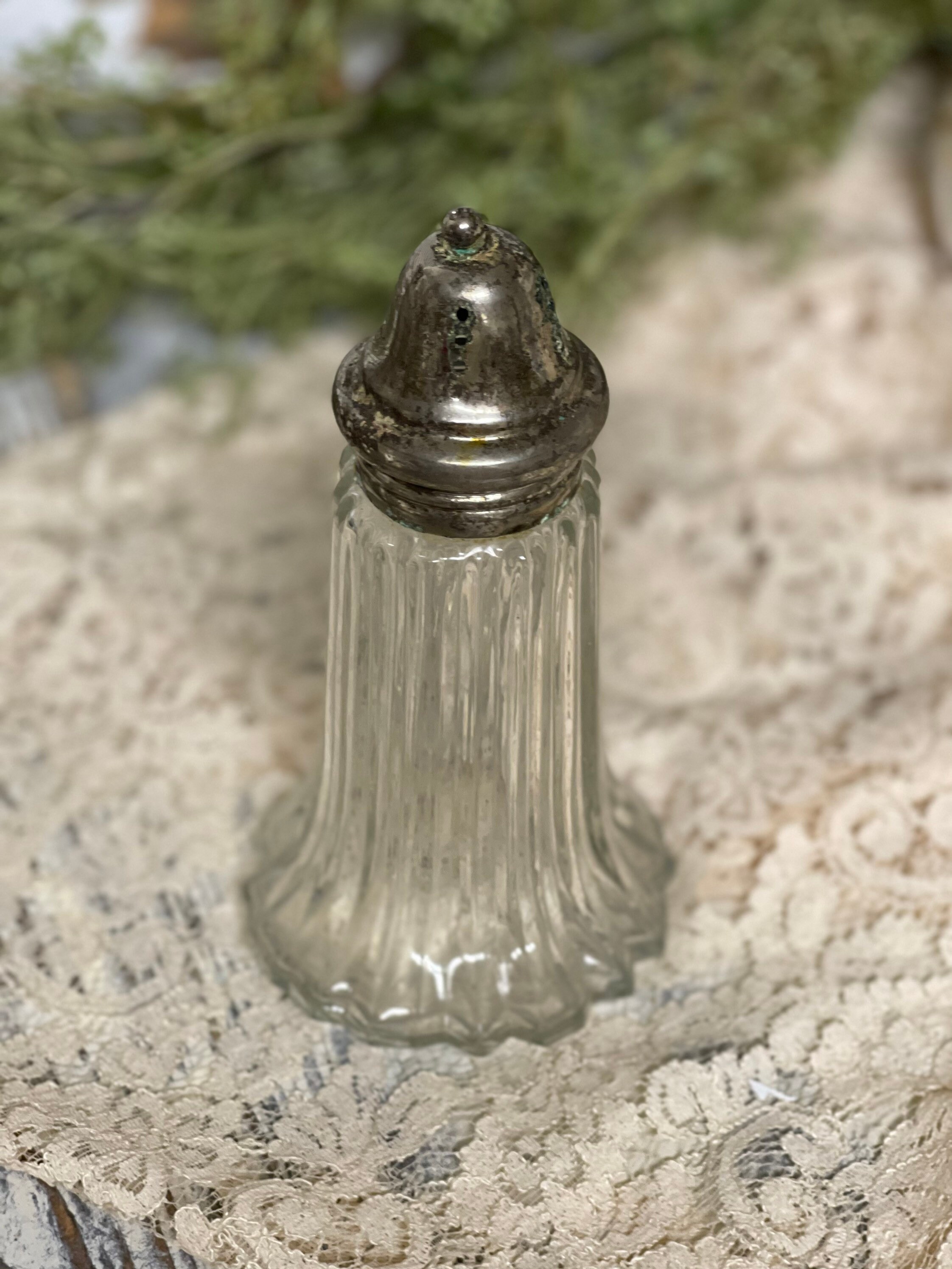 Vintage Salt Shaker/ Crystal/ Silver/ Tarnished/ Hat Pin - Etsy