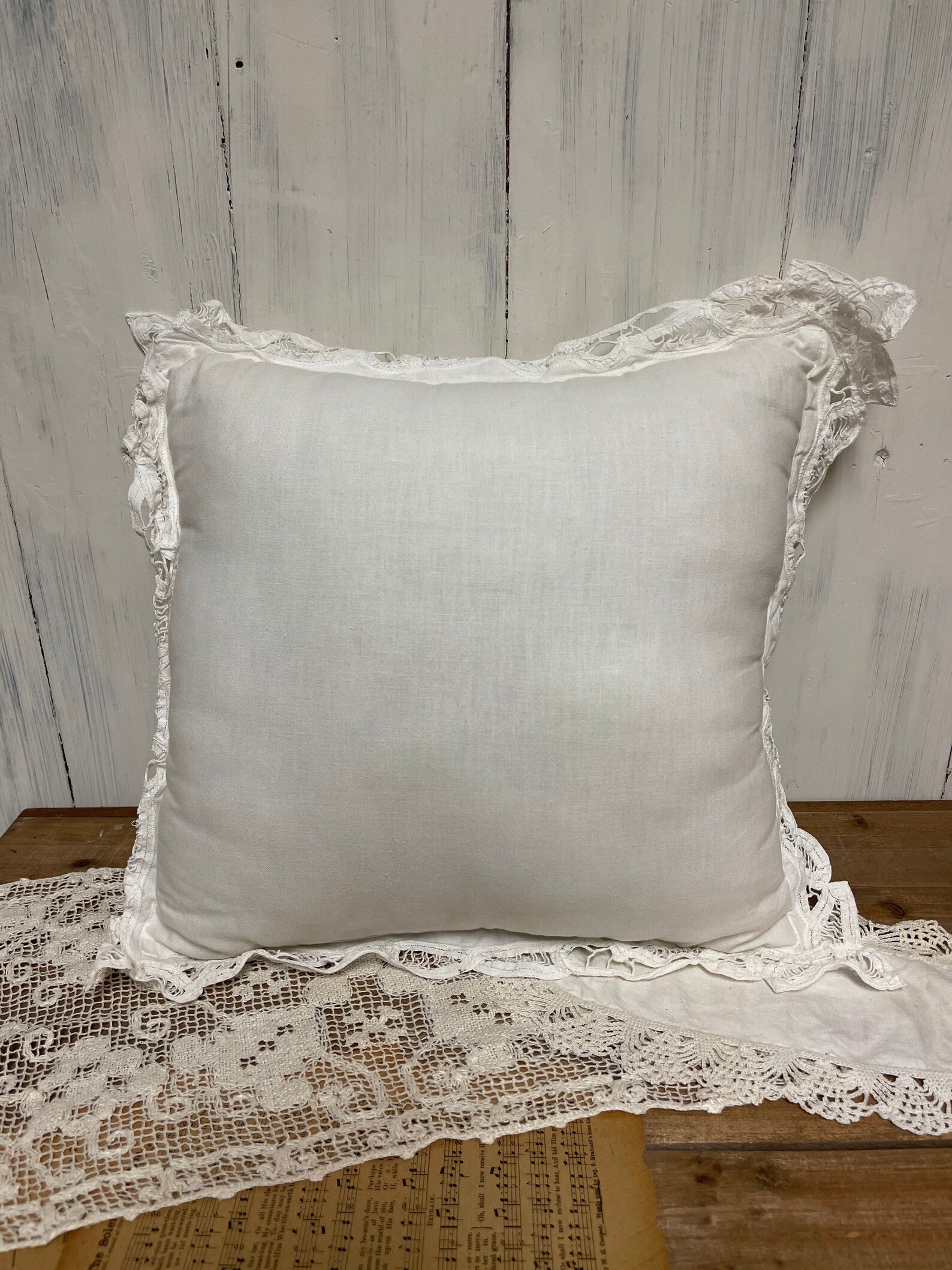 Beautiful White Lace Pillow/ Embroidered Pillow/ Decorative Pillow ...