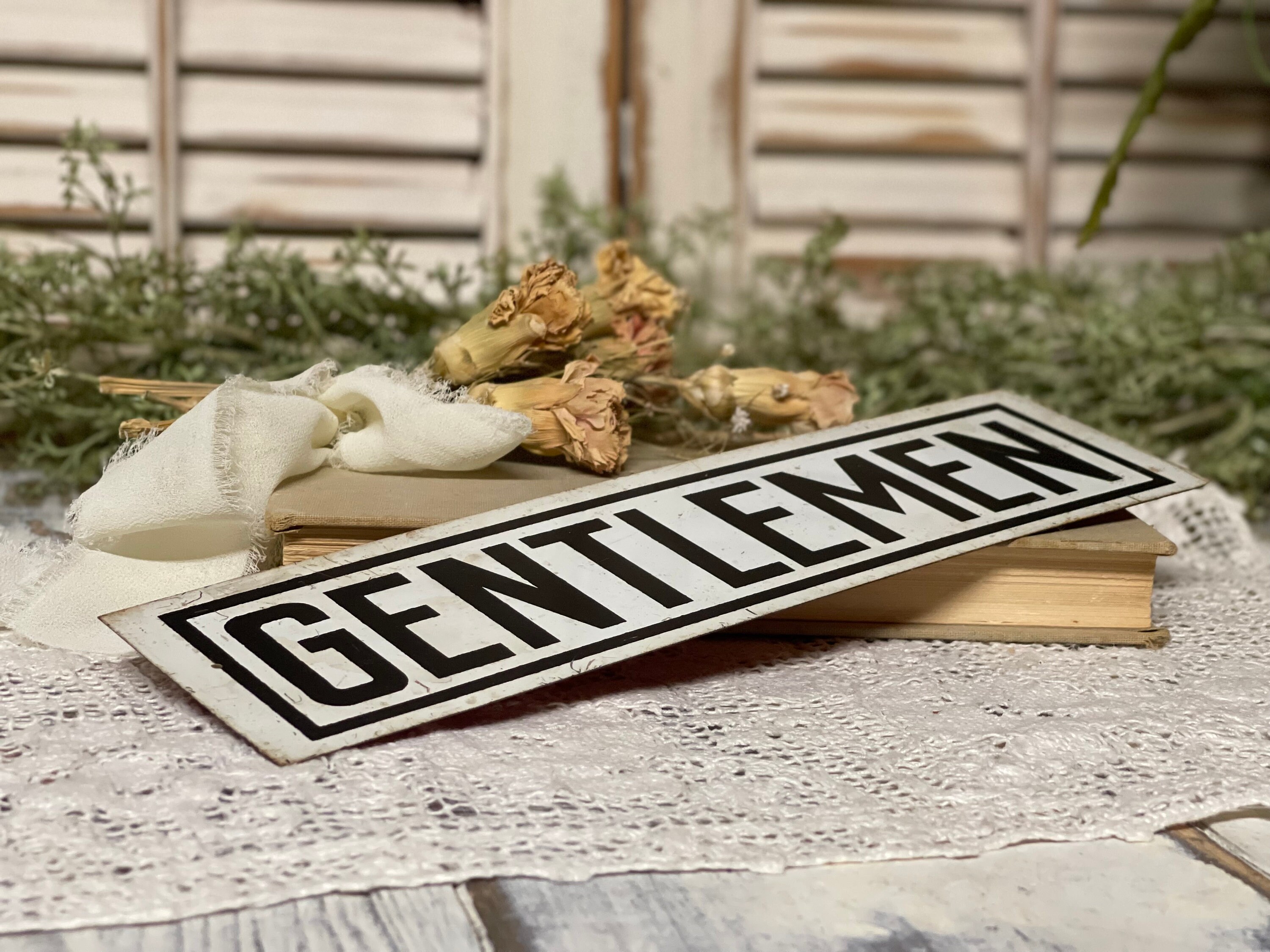 Vintage Metal Sign/ Gentleman/ Gentlemans/ Bar/ Bathroom/ Powder Room ...