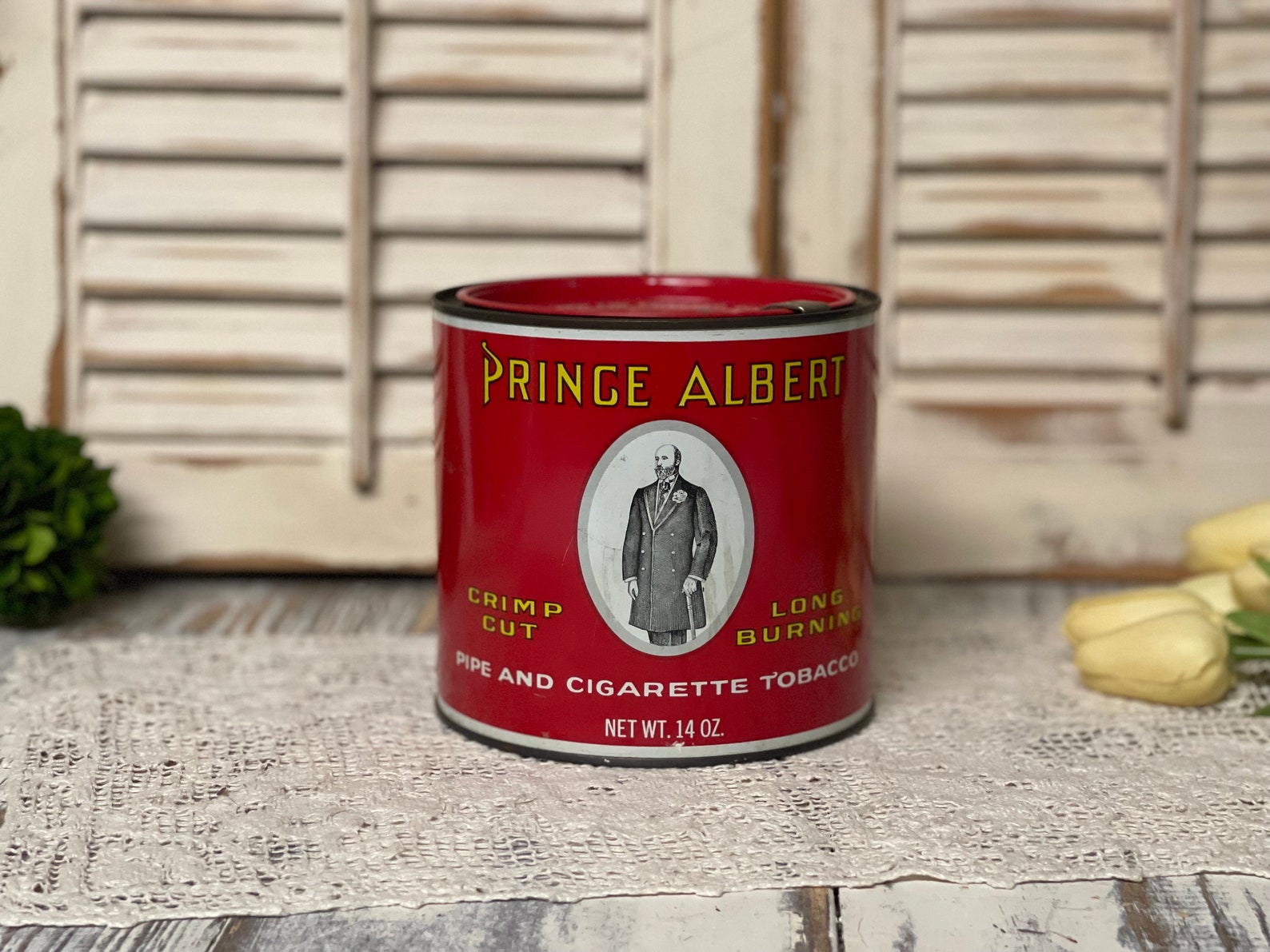 Prince Albert/ Tobacco/ Cigarettes/ Red/ Metal Can/ Decorative/ Old ...