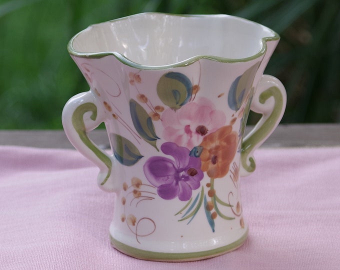 Vase ~ Vintage Hand Painted in Portugal for FTD ~ Hand Painted Floral ...