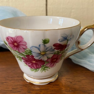 Vintage Cosmos Tea Cup and Saucer ~ October Tea Cup and Saucer ...