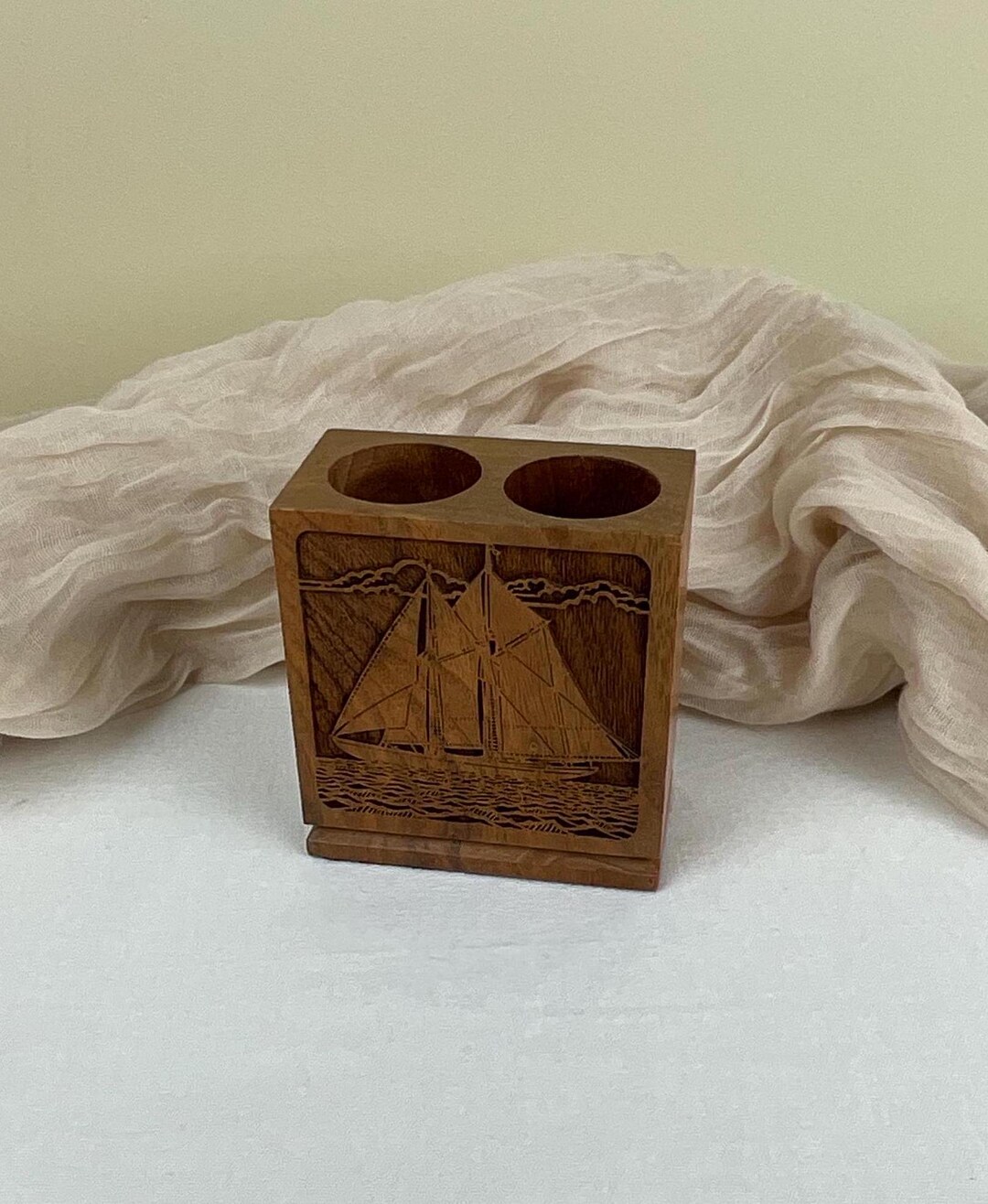 Vintage Lasercraft Sailboat Pencil Pen Holder ~ Lasercraft Yacht Pen ...