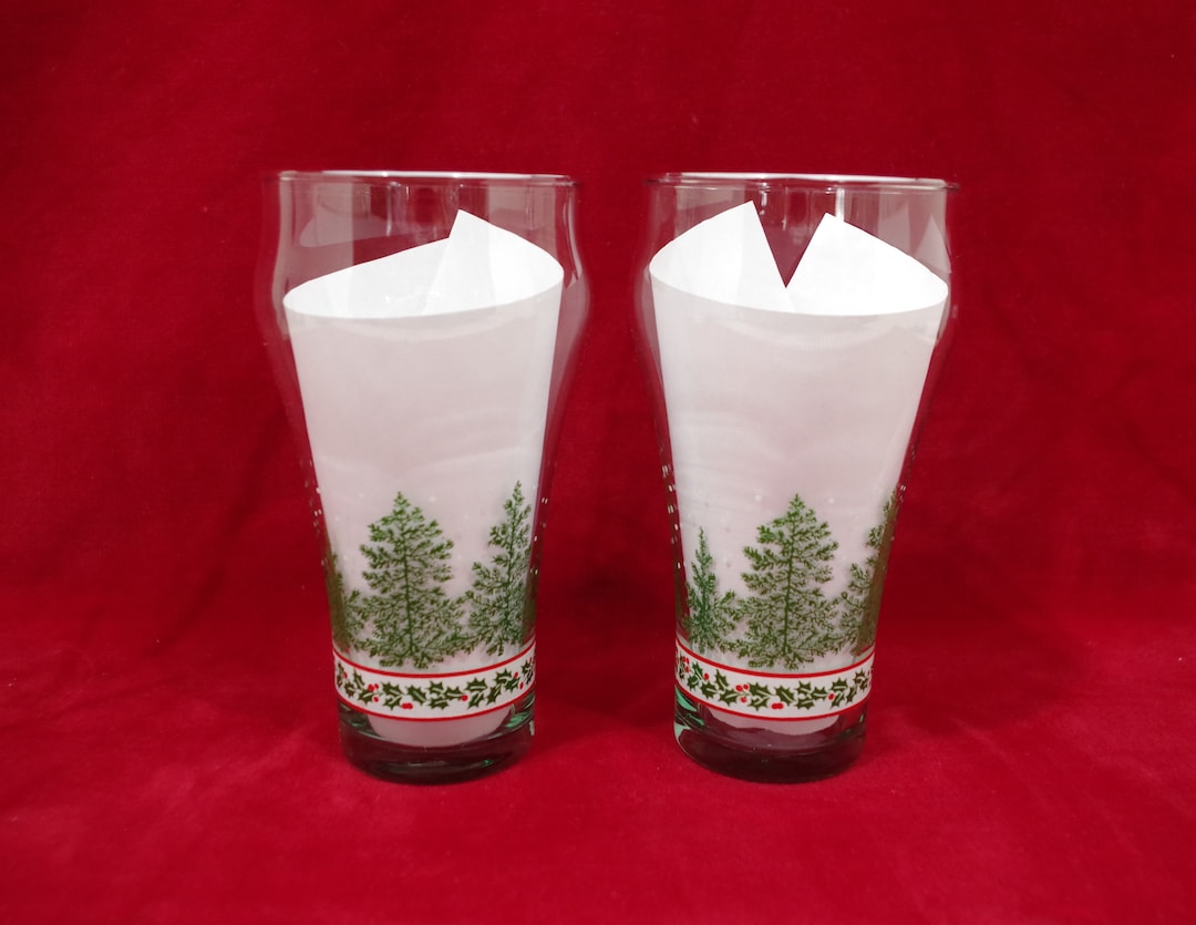 Vintage Christmas Coke Cola Glasses ~ Libbey Coke Christmas Glasses ...