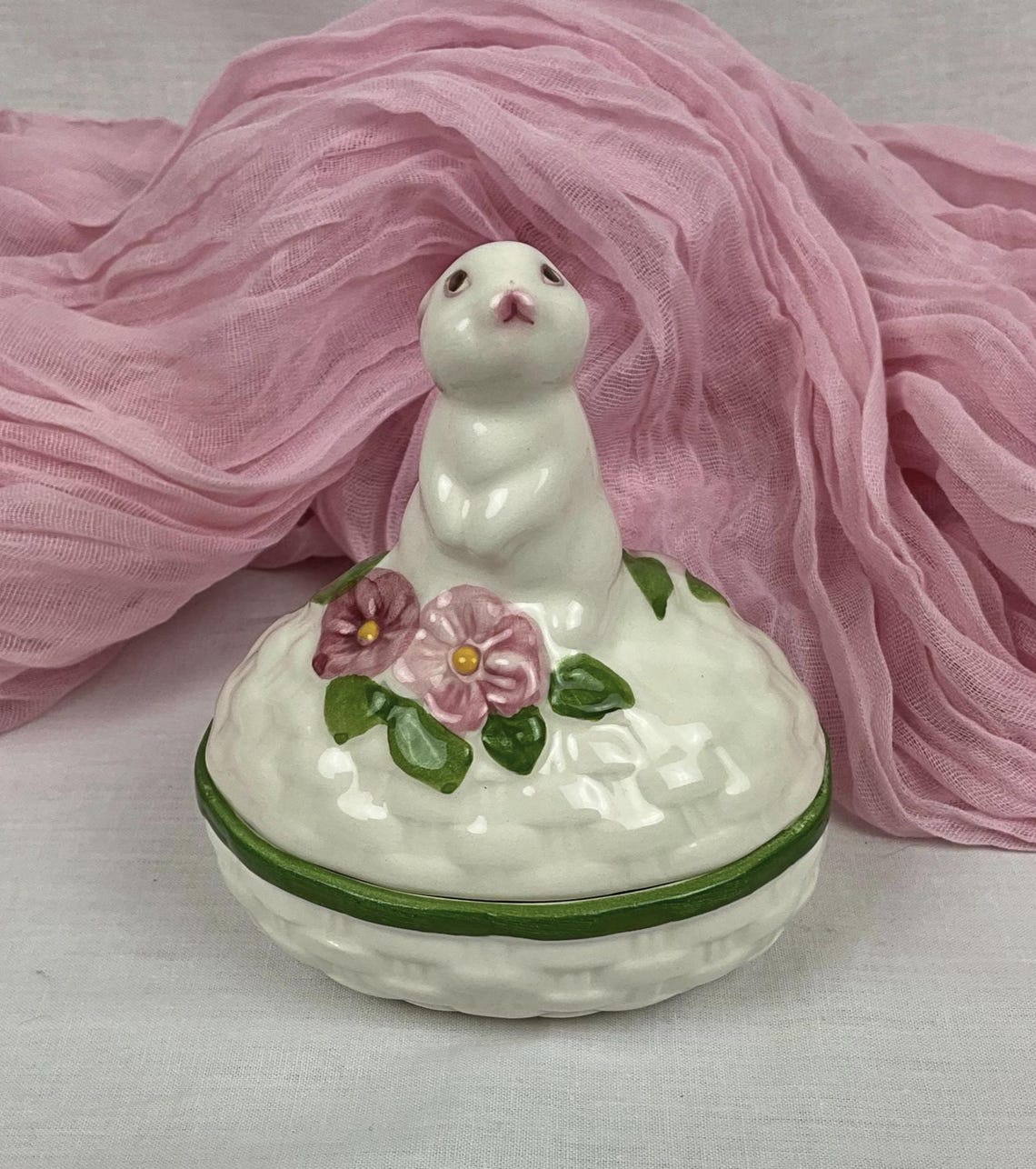 Vintage Avon Bunny Trinket Dish ~ Made and Handpainted in Brazil 1982 ...