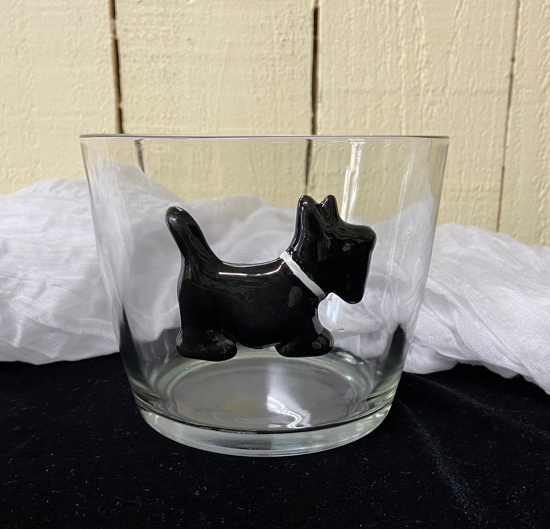 Vintage Scottish Terrier Ice Bucket ~ Glass Ice Bucket ~ Scottie Dog ...