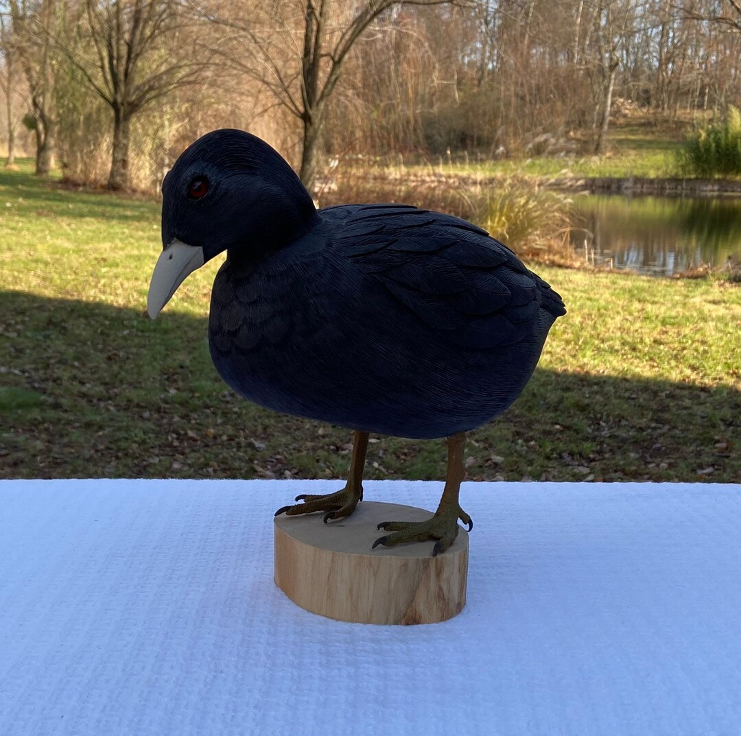 Vintage Black Crow ~ Hand Carved Wooden Black Crow by Charles J Scheper ...