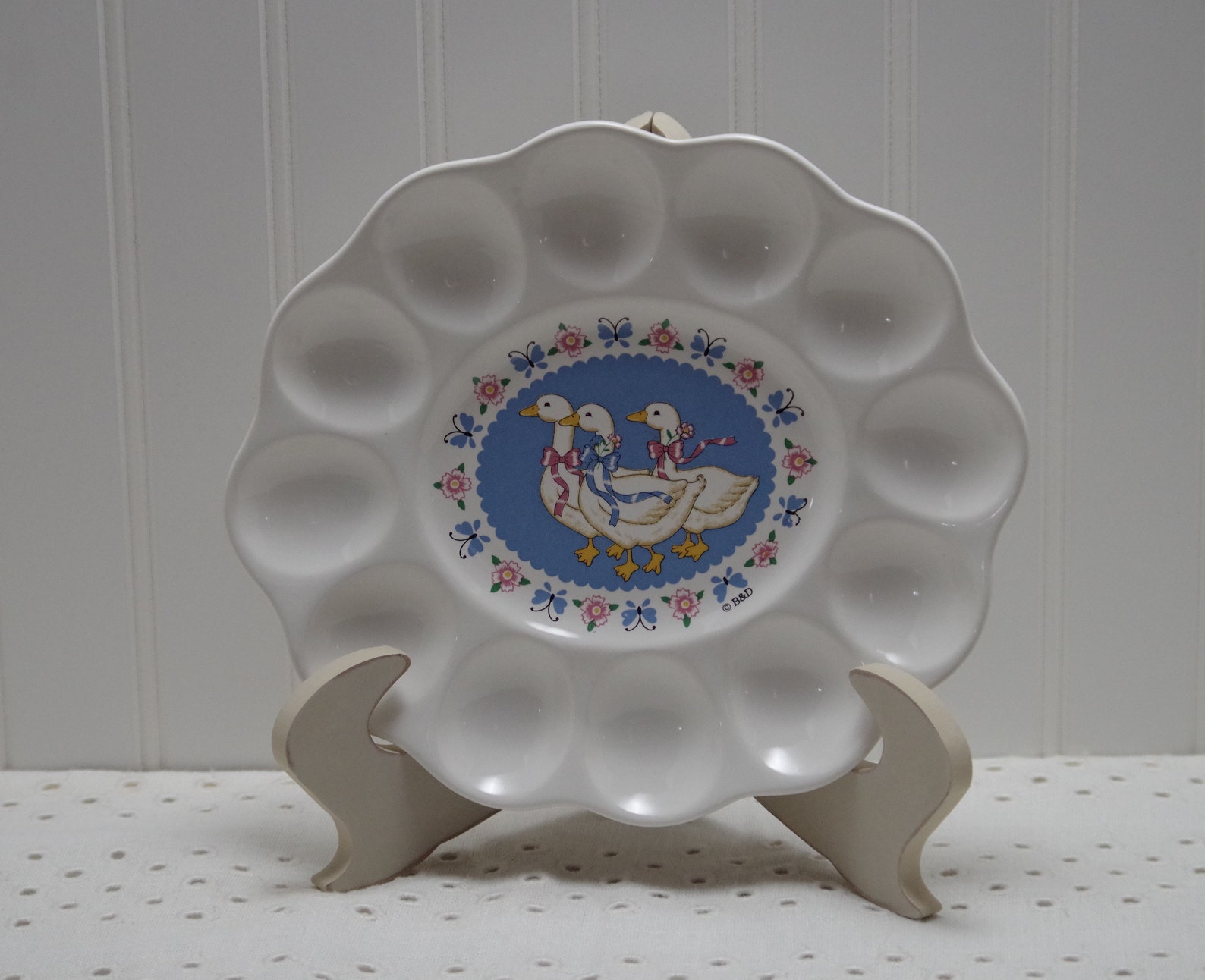 Egg Plate Vintage Deviled Egg Plate Goose Egg Plate 1980s Goose Goose ...