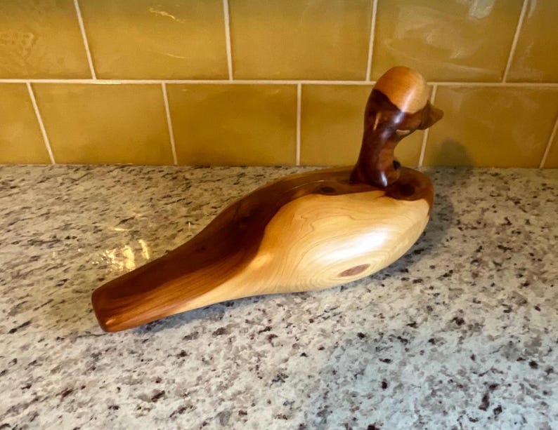 Vintage Wood Duck ~ Hand Carved Wood Duck ~ Primitive Wood Duck ...