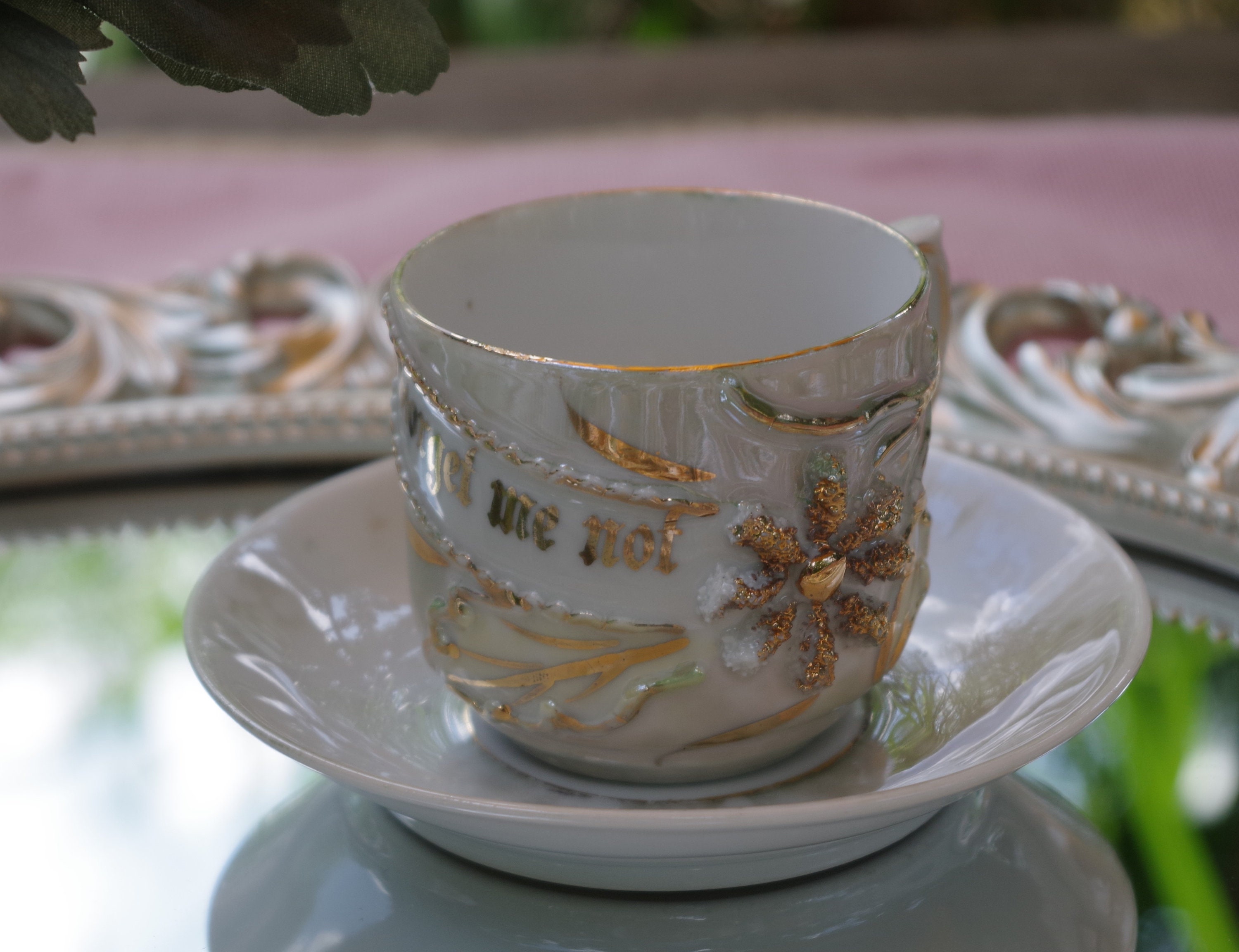 Home & Living Made in Germany Vintage Teacup and Saucer Blue Roses Tea ...