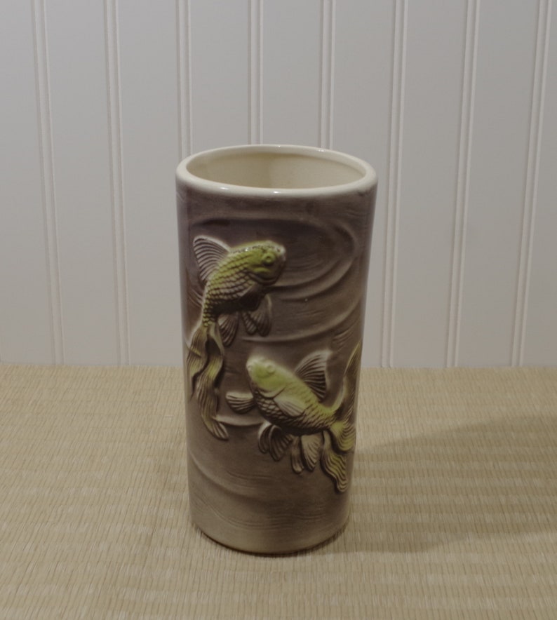 Vintage Royal Copley Koi Fish Vase - Etsy