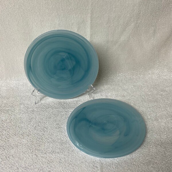 Aqua Glass Plates - Etsy