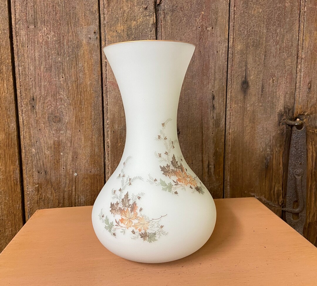 Vintage Norleans Vase ~ 10" Satin Frosted Vase ~ Made in Italy ~ Fall ...