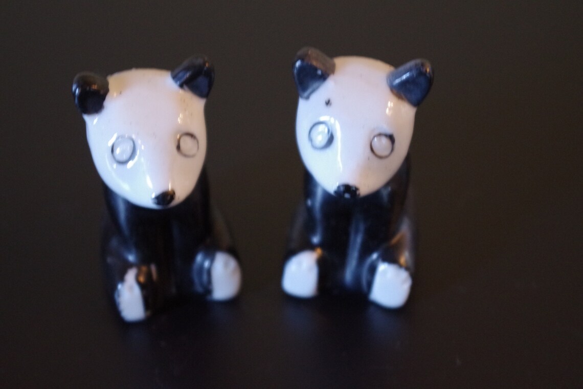 Panda Panda Salt and Pepper Shakers Vintage Panda Salt and | Etsy