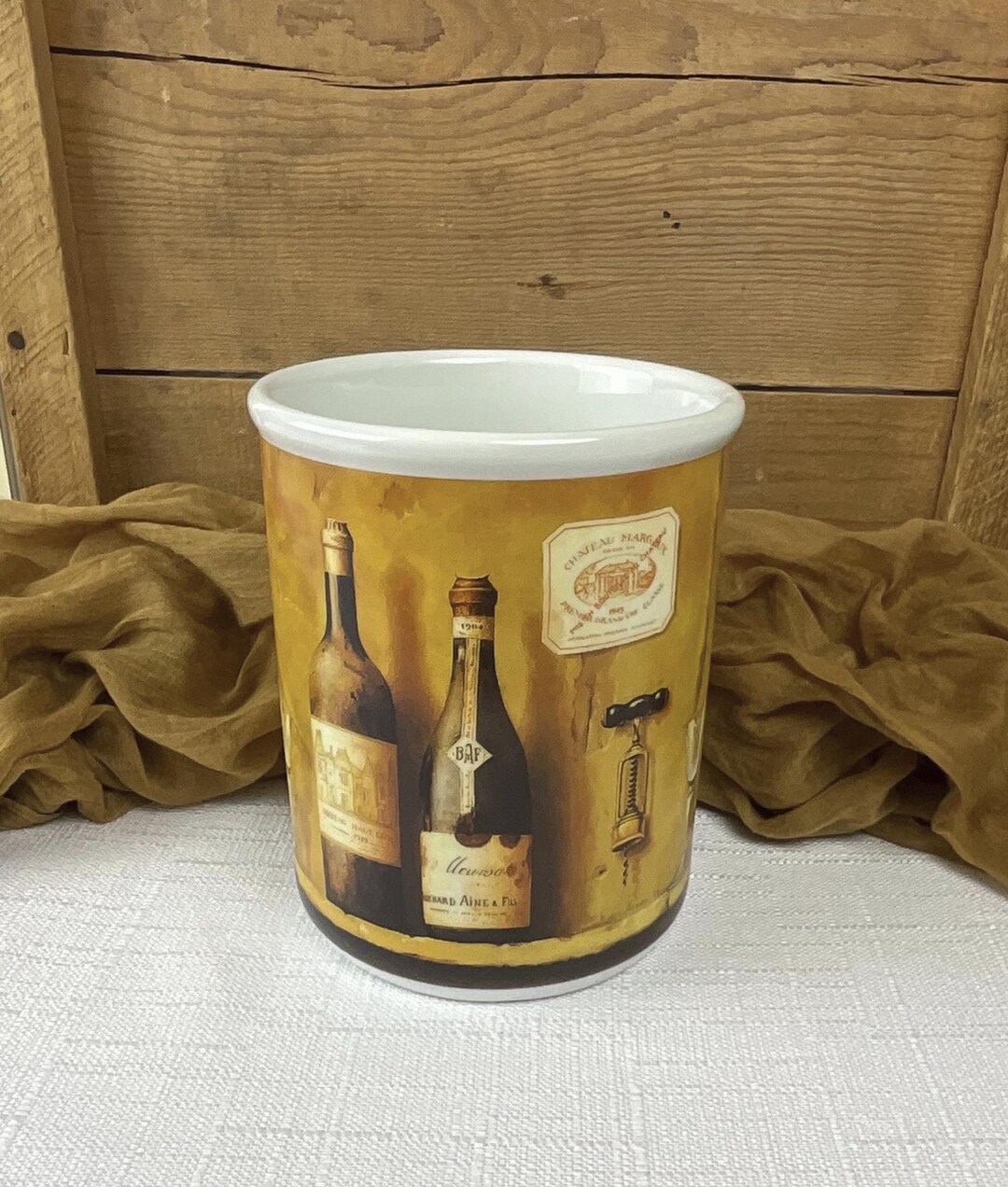 Vintage Cypress Utensil Holder ~ Wine Theme Design Chateau Beychevelle ...
