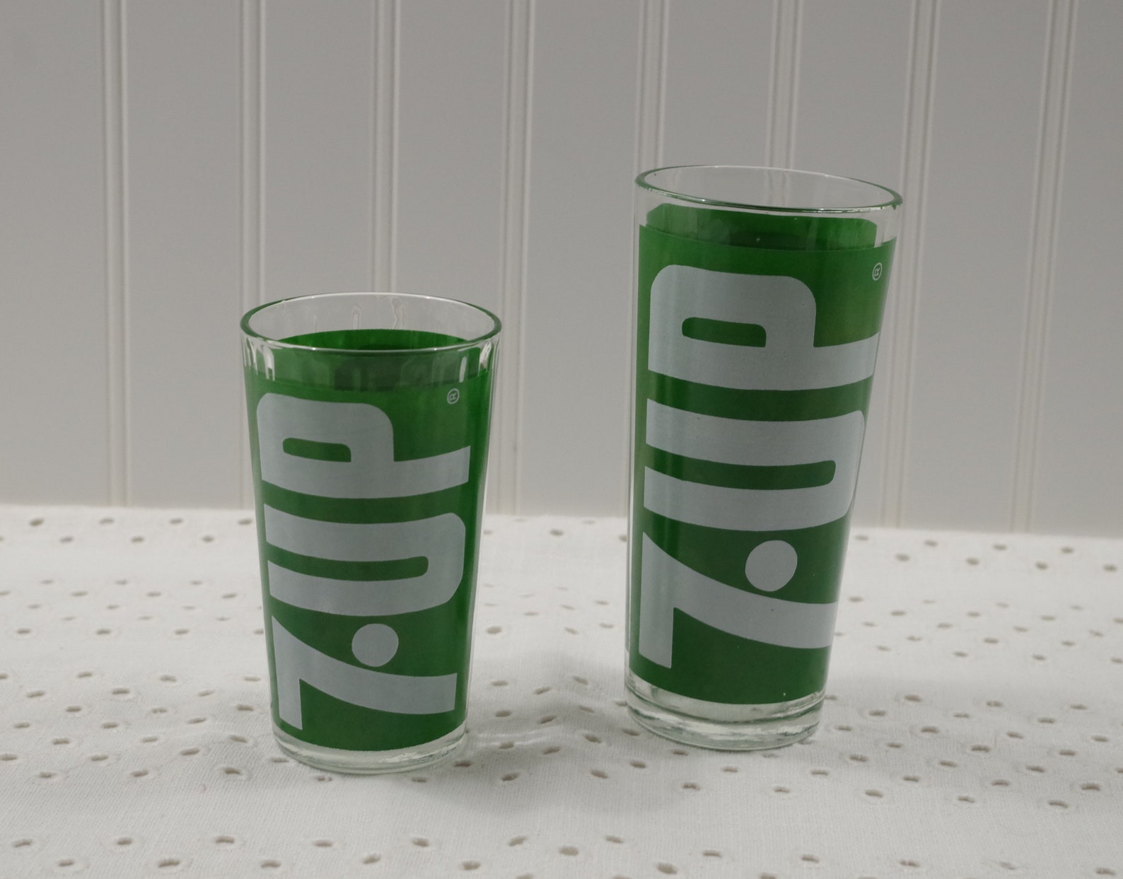 Vintage 7 - up Glasses ~ Set of 2 ~ 7 - up ~ Vintage Soda Glasses ...