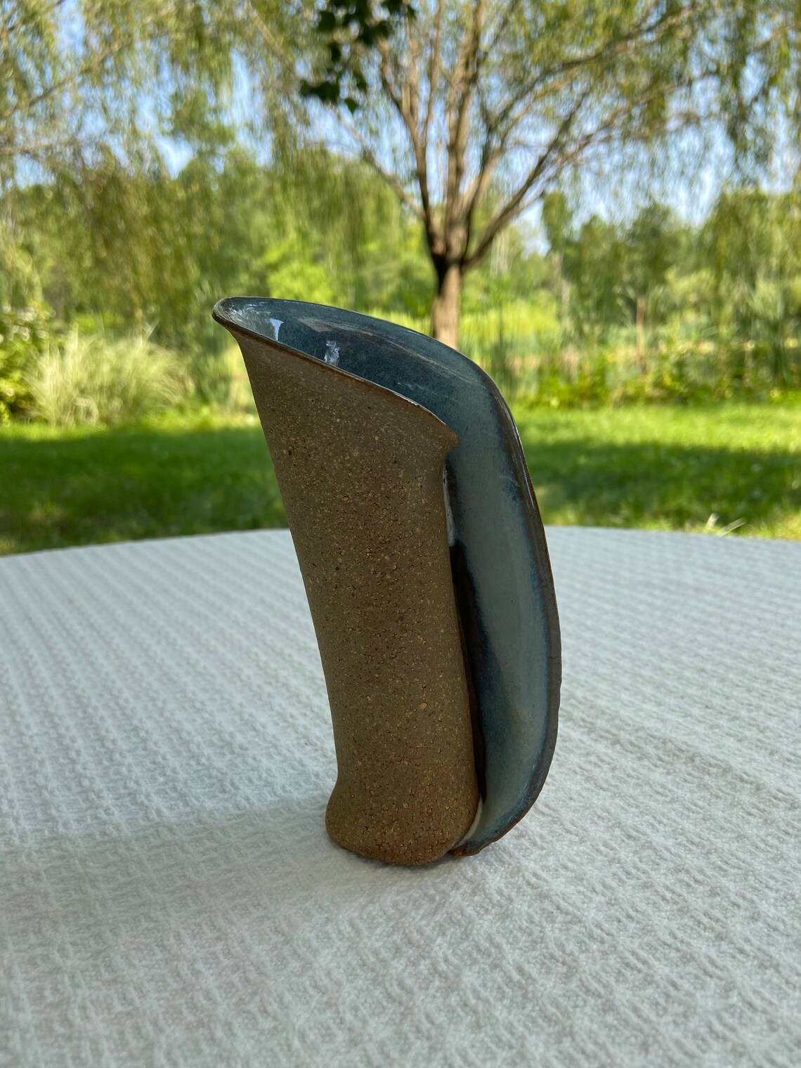 Vintage Sand Art Vase Signed Stoneware Vase Tulip Shape - Etsy