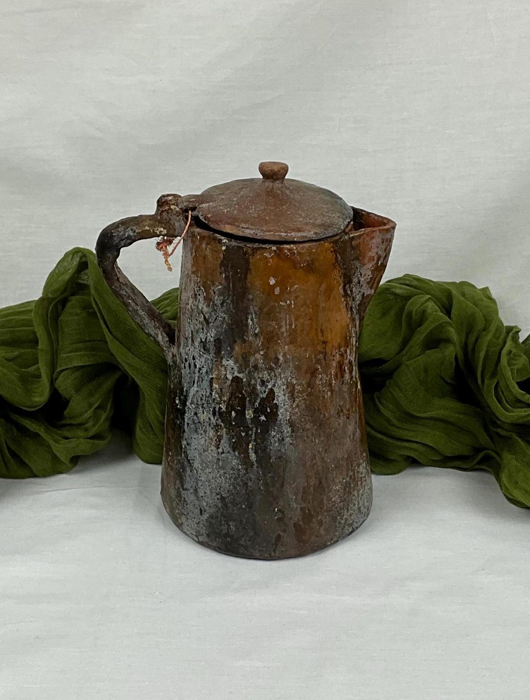 Vintage Rustic Clay Pot ~ Old Looking Clay Lidded Pot ~ 7" Clay Pottery ...